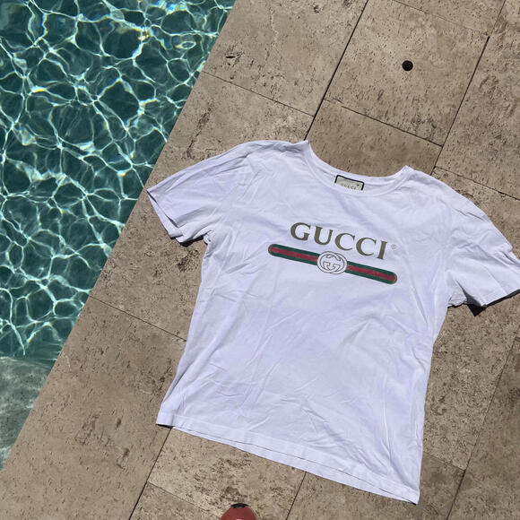 Gucci | Shirts | Authentic Gucci Washed Tshirt With Gucci Logo | Poshmark